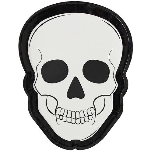 8 Piatti Teschio Halloween - Annikids